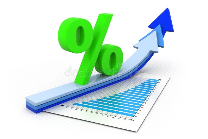Percentage Symbol and Arrow Graphs Stock Illustration - Illustration of ...