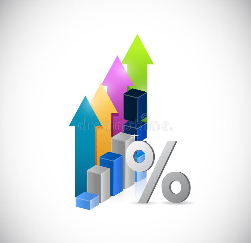 Percentage Symbol and a Business Graph Stock Illustration ...
