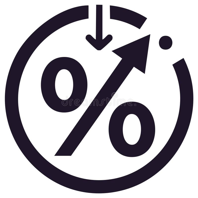 Percentage Symbol in Circle with Arrow Up and Arrow Down Icons ...