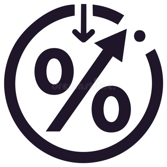 Percentage Symbol in Circle with Arrow Up and Arrow Down Icons Represents Financial Growth and ...