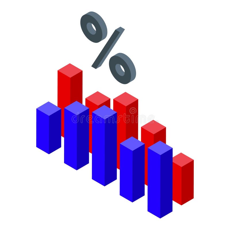 Percentage Symbol Floating Over Fluctuating Bar Graph Representing ...