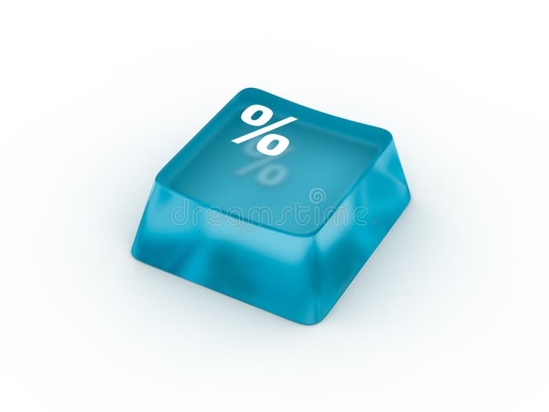 Percentage Symbol on Keyboard Button. 3D Rendering Stock Illustration ...