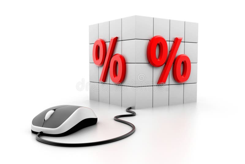 Percentage Symbol and Mouse Stock Illustration - Illustration of ...