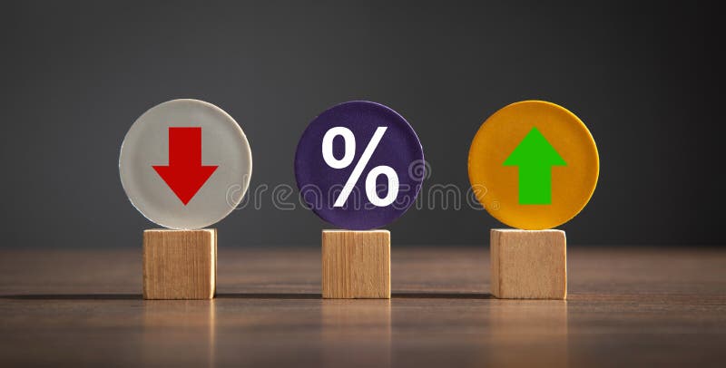 Percentage Symbol with Up and Down Arrows. Interest Rates Stock Image ...