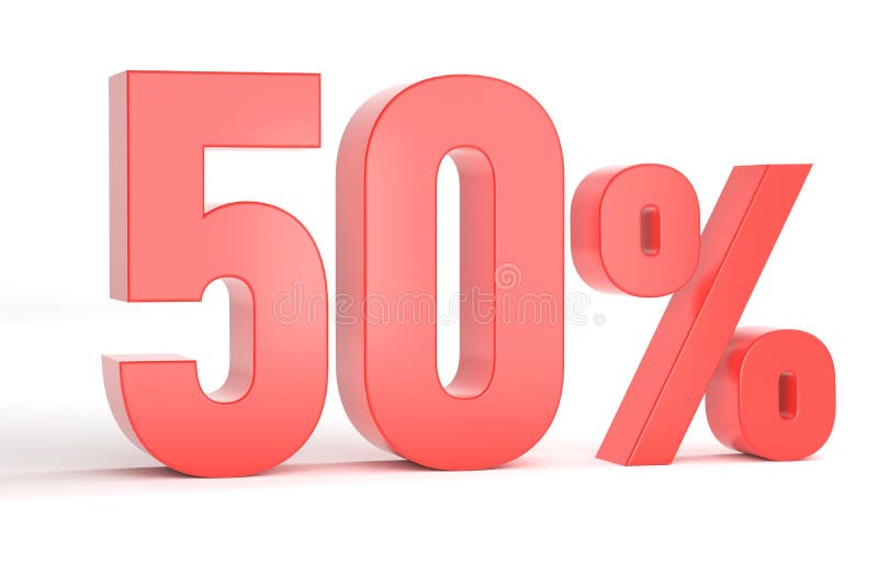 50 Percentage Text on Isolated Background Stock Illustration ...