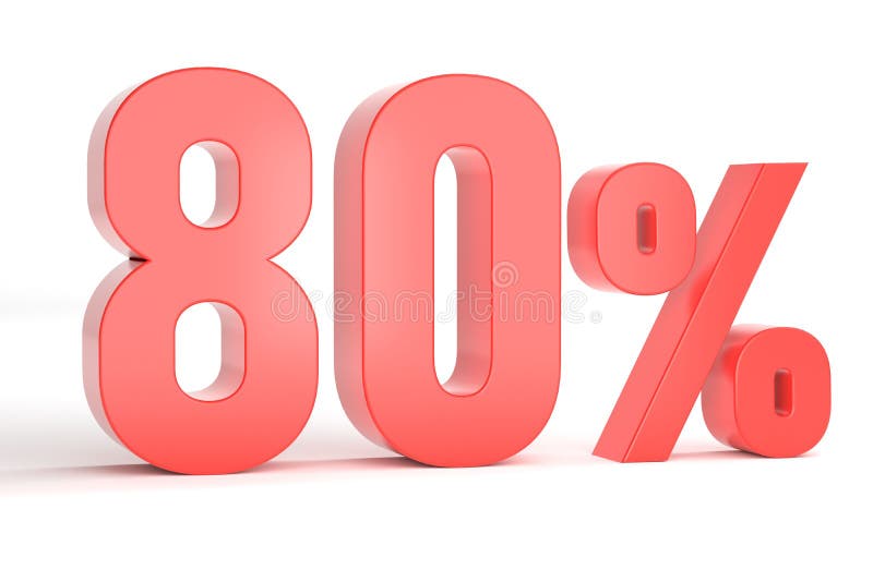 80 Percentage Text on Isolated Background Stock Illustration ...