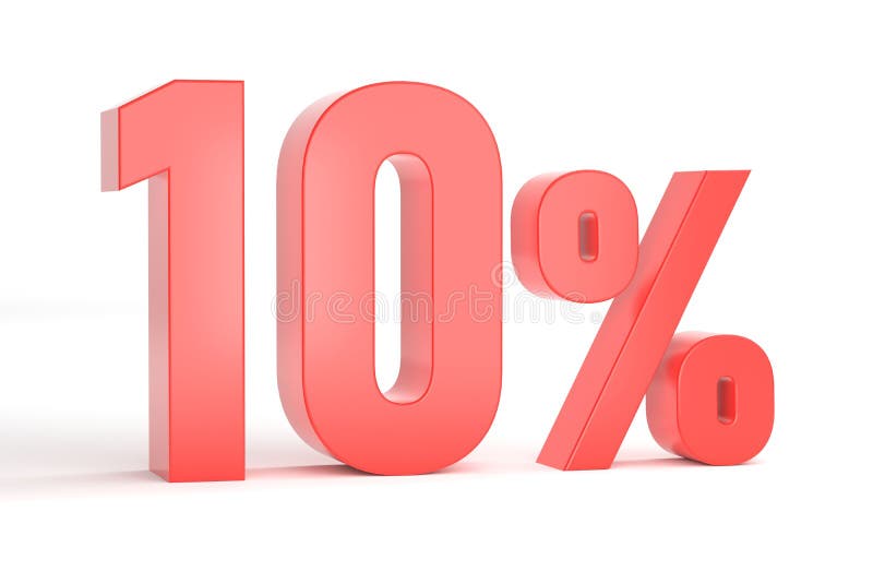10 Percentage Text on Isolated Background Stock Illustration ...