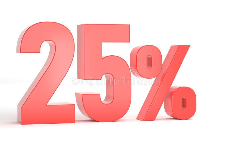 25 Percentage Text on Isolated Background Stock Illustration ...