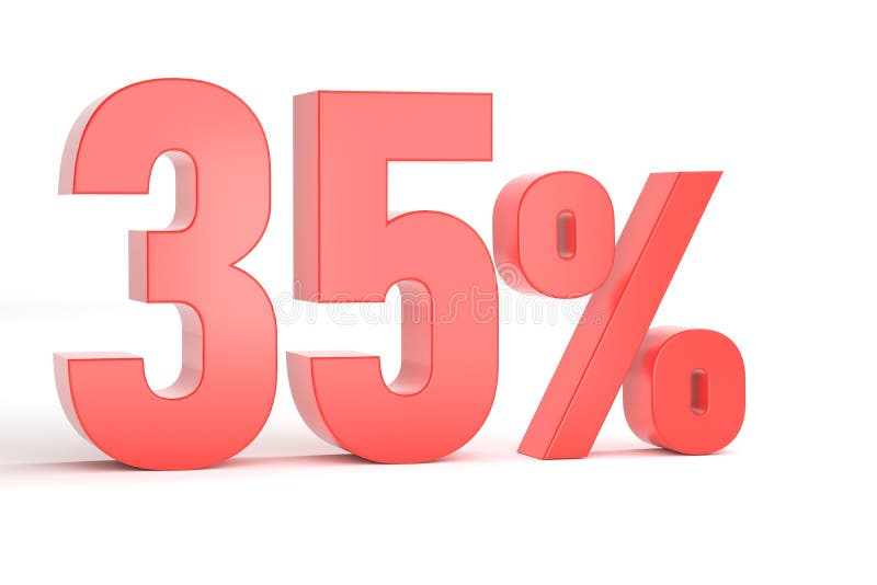 35 Percentage Text on Isolated Background Stock Illustration ...