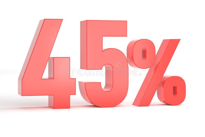 45 Percentage Text on Isolated Background Stock Illustration ...