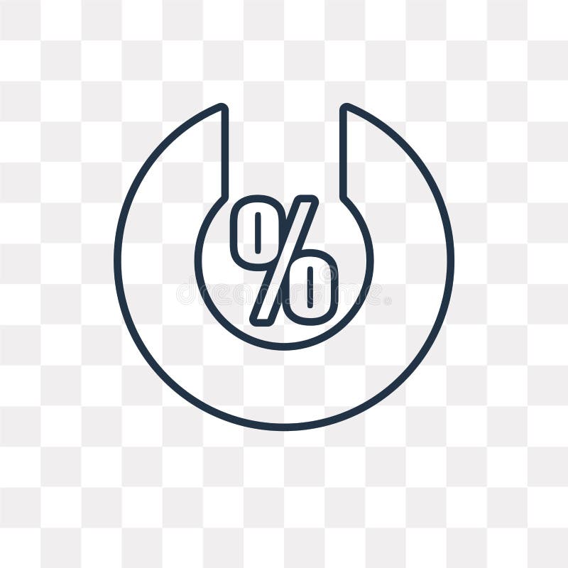 Percentage Vector Icon Isolated On Transparent Background, Linear ...