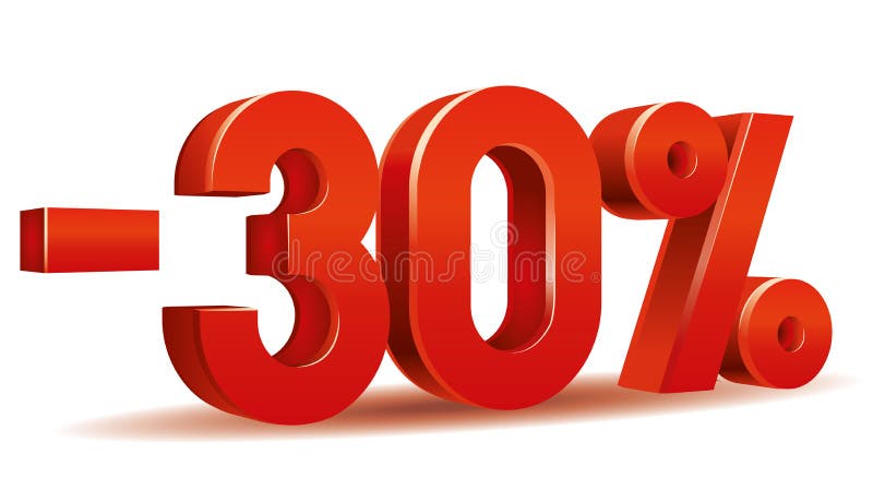 Percentage vector, -30 stock vector. Illustration of thirty - 109188916