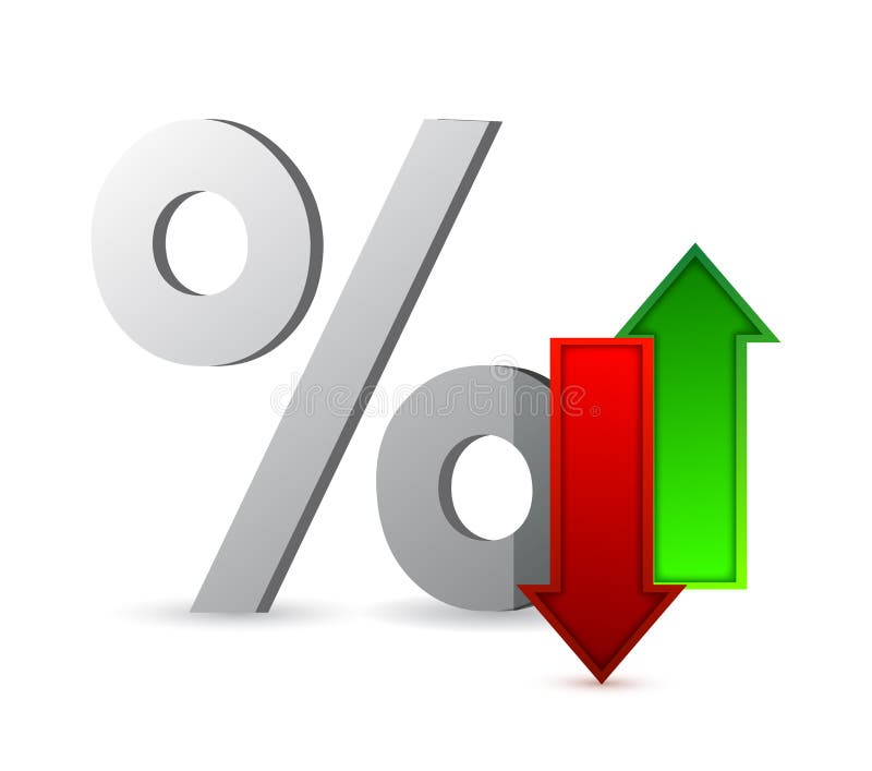 Percentage rate decrease stock illustration. Illustration of arrow - 9068654