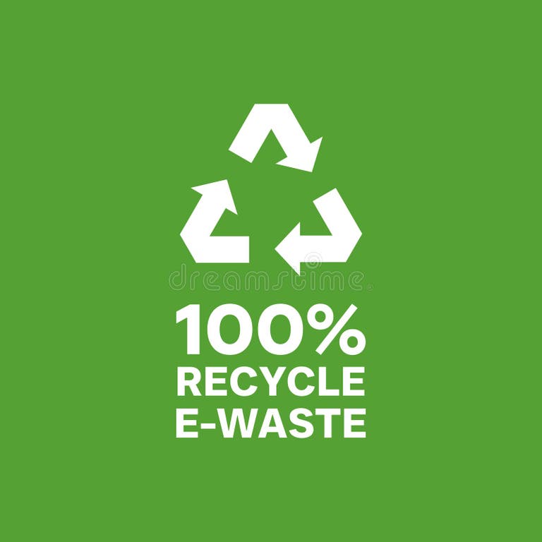 100 Percents Recycle E-waste Vector Icon Stock Illustration ...