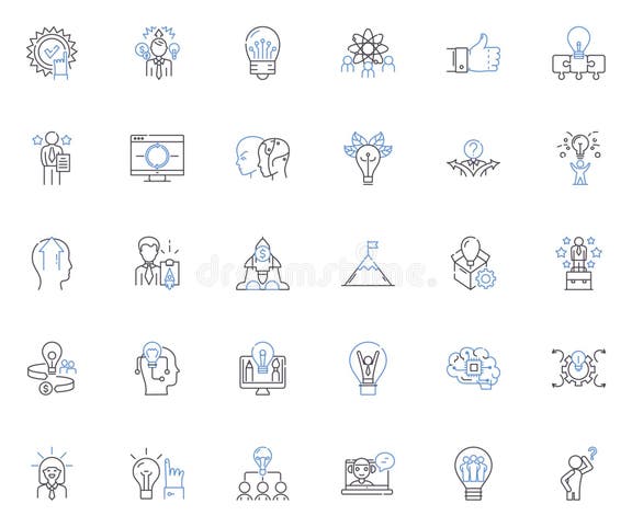Perception Formulation Line Icons Collection. Interpretation ...