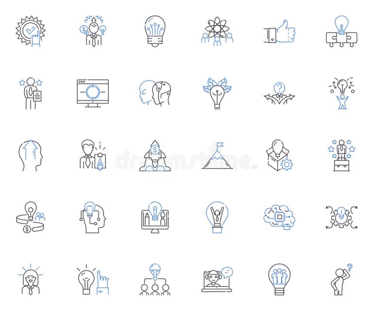 Perception Formulation Line Icons Collection. Interpretation ...