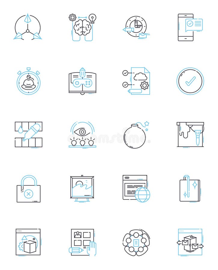 Perception and Intuition Linear Icons Set. Insight, Sensing, Sixth ...