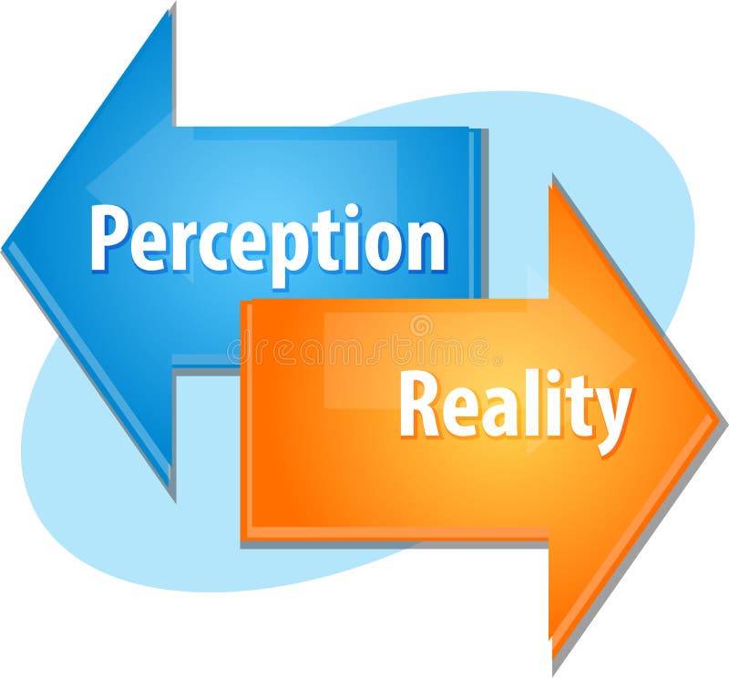 Perception Reality Business Diagram Illustration Stock Illustration ...