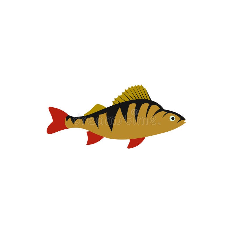 Perch Fish Icon, Simple Style Stock Vector - Illustration of style ...