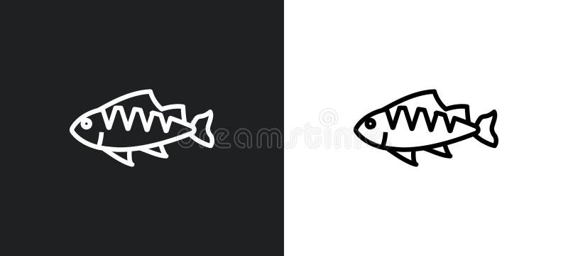 Perch Outline Icon in White and Black Colors. Perch Flat Vector Icon ...