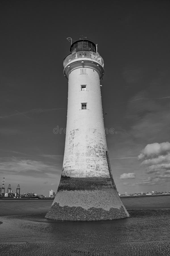 Perch Rock Lighthouse Wallasey Wirral Merseyside Stock Image - Image of ...