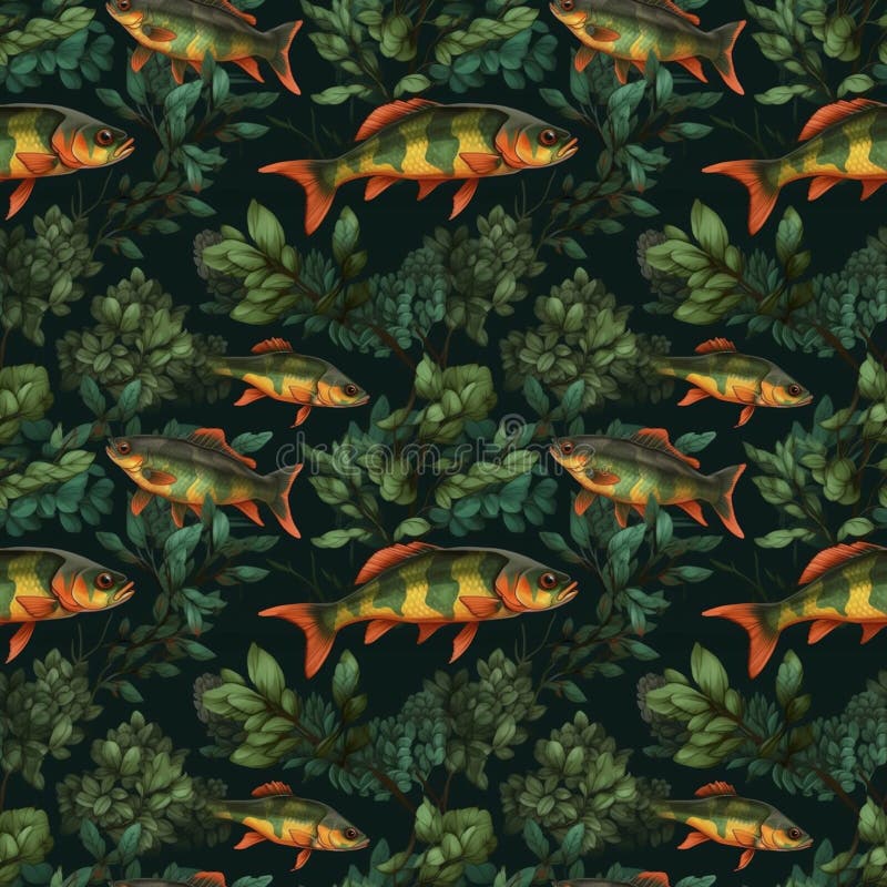 Perch School during Day Dive, Underwater Life. AI Generative ...