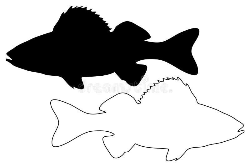 Perch silhouette vector stock vector. Illustration of nature - 94751150