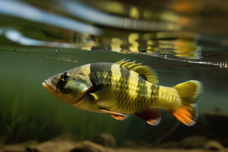 Perch Under Water. River Fishing Stock Illustration - Illustration of ...