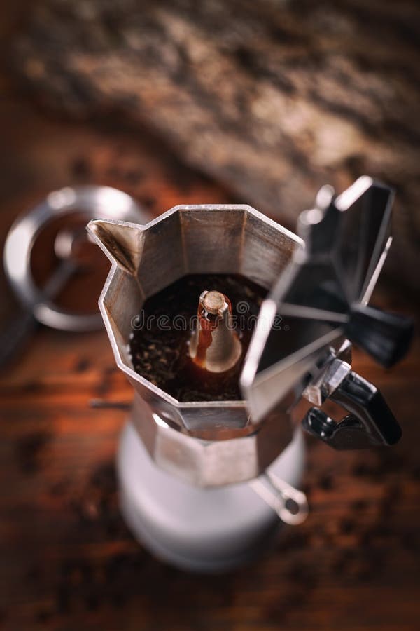 Percolated espresso coffee stock image. Image of stove - 92536291