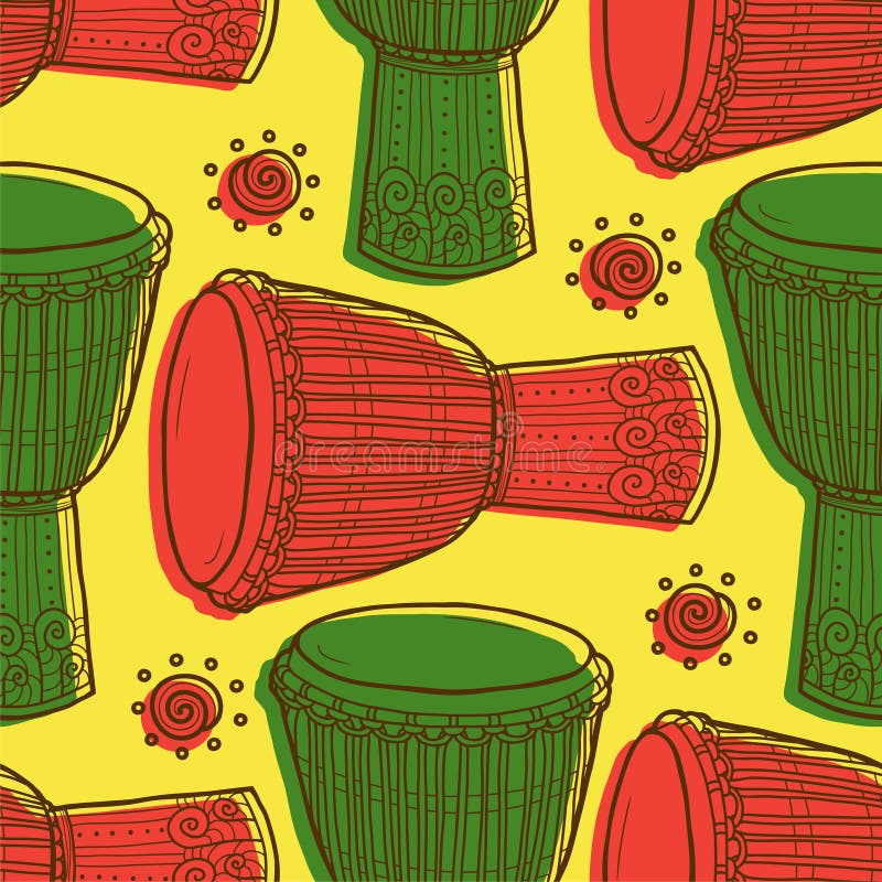 African Drums. Musical Instrument. Percussion. Congas Vector ...