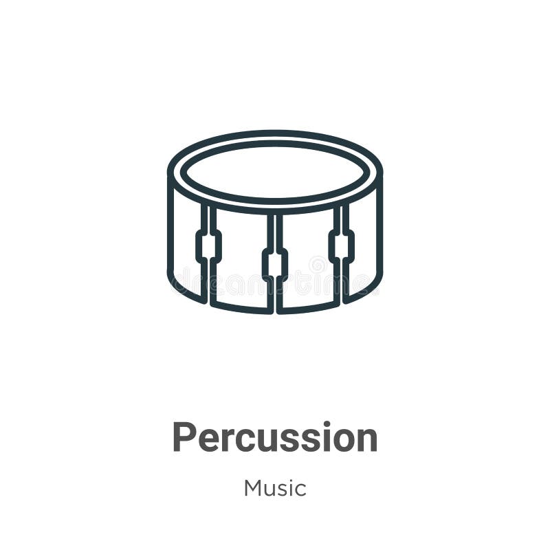 Percussion Outline Vector Icon. Thin Line Black Percussion Icon, Flat ...