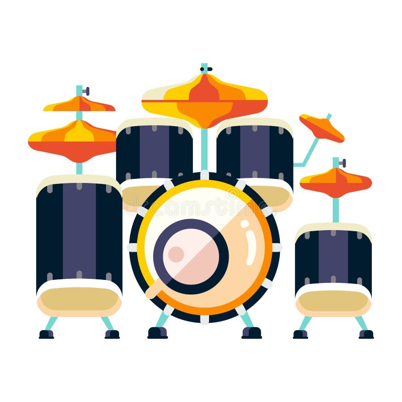 Percussion Rack System Drum Set Flat Icon Stock Vector - Illustration ...