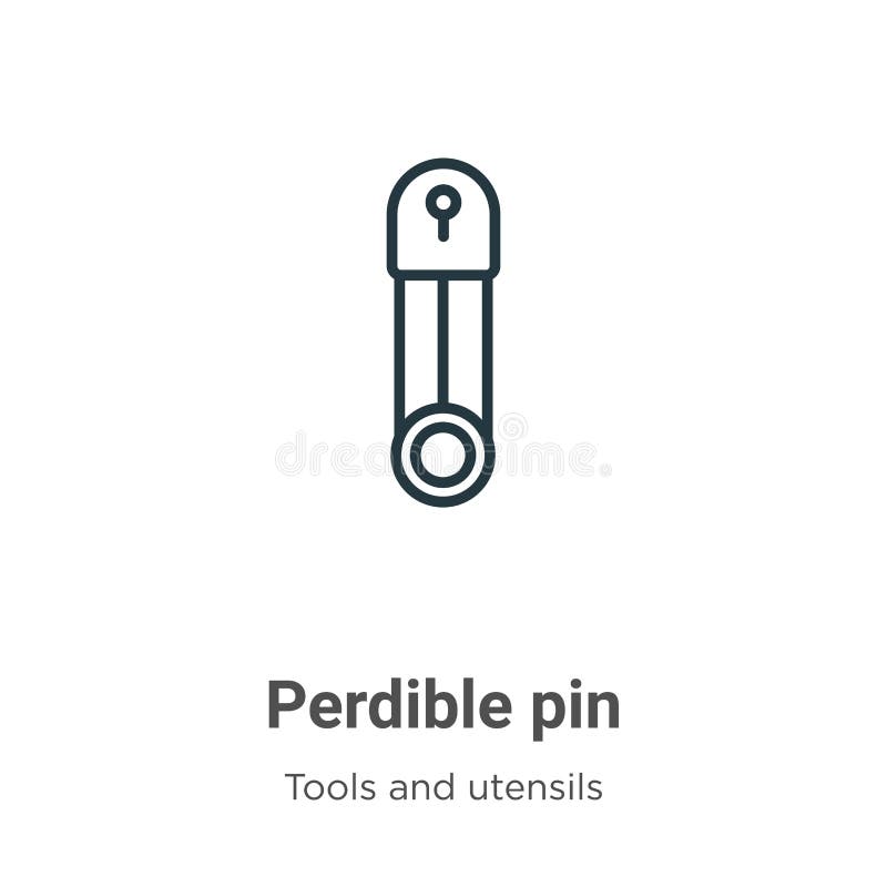 Perdible Pin Outline Vector Icon. Thin Line Black Perdible Pin Icon ...