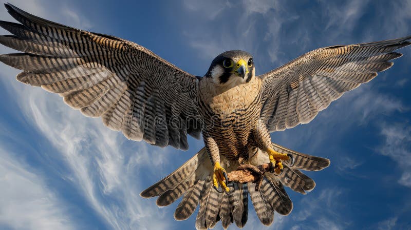Peregrine Falcon in Flight, Wings Spread, Talons Extended, Hunting ...