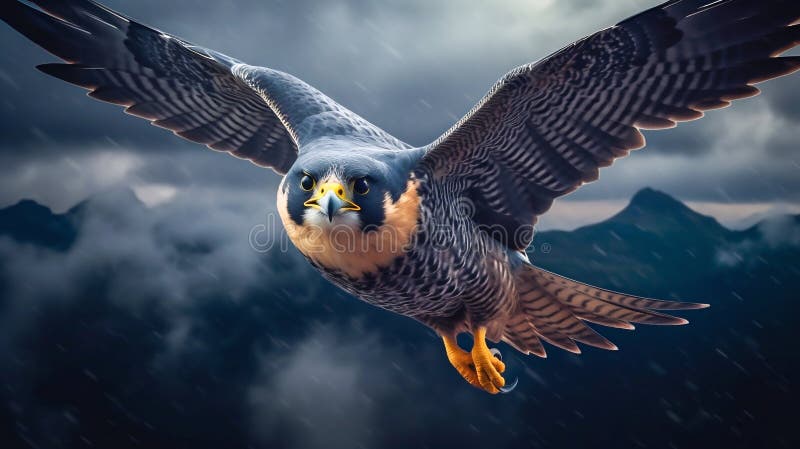 Peregrine Falcon Soaring through the Sky. Generative Ai Stock ...
