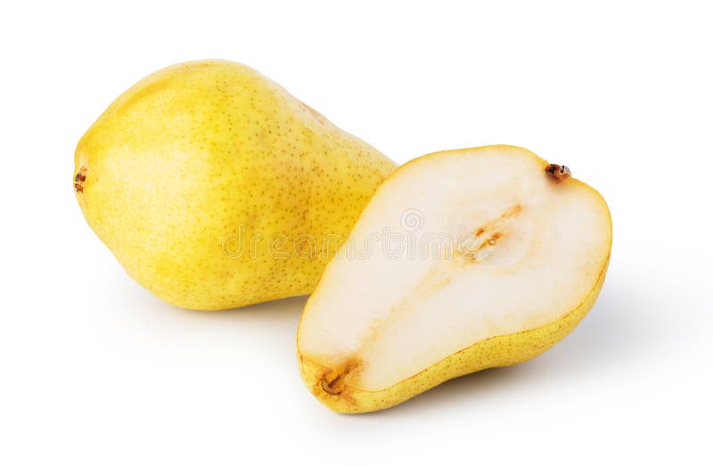 Peren stock foto. Image of rijp, geel, half, peer, geïsoleerd - 101682656