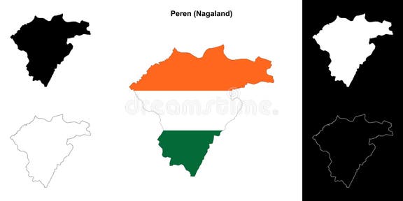 Peren outline map stock illustration. Illustration of indian - 368835187
