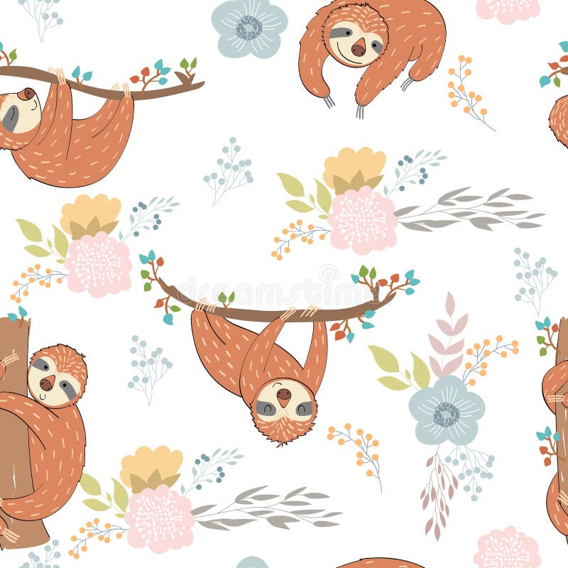 Perezas Divertidas Del Vector Ilustración del Vector - Ilustración de ...