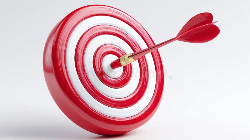 Perfect Aim with Red Dart on Target Stock Illustration - Illustration ...