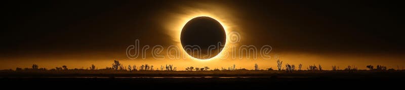Solar Eclipse with the Moon Perfectly Aligned Creating a Dramatic ...