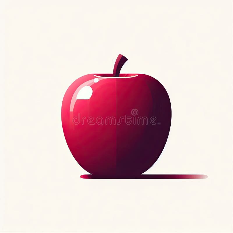 Perfect Apple with Natural Shine Stock Illustration - Illustration of ...