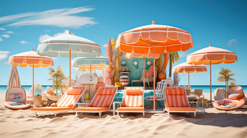 The Perfect Backdrop for Your Modern Beach Resort Vacation Stock ...