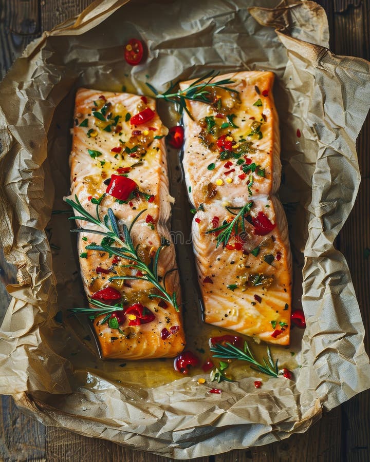 Perfect Baked Salmon, High-quality Image, Bright Colors, Kitchen ...