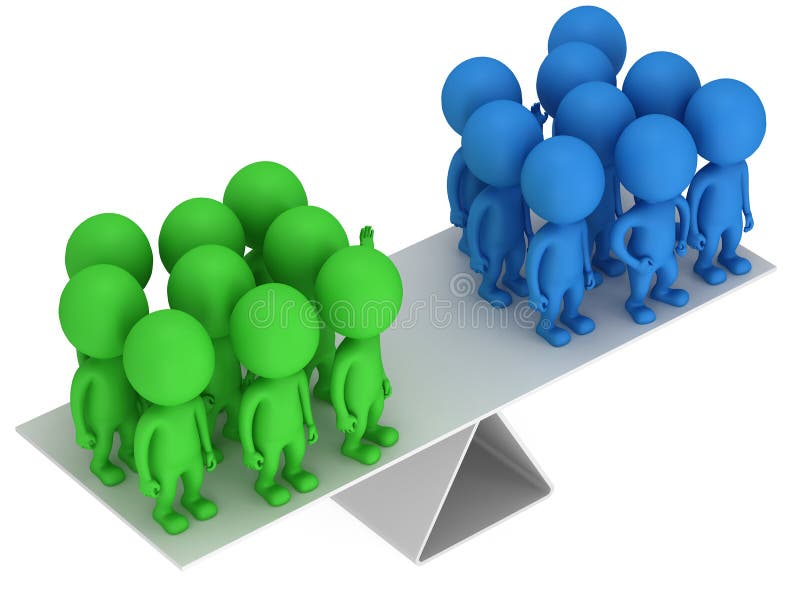 Perfect Balance Between Two Group Of People Stock Illustration ...