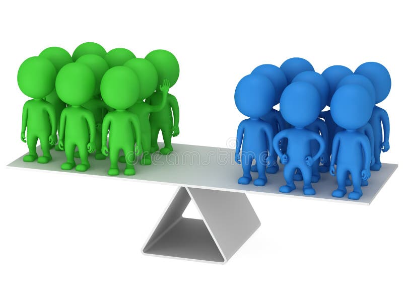 Perfect Balance between Two Group of People Stock Illustration ...