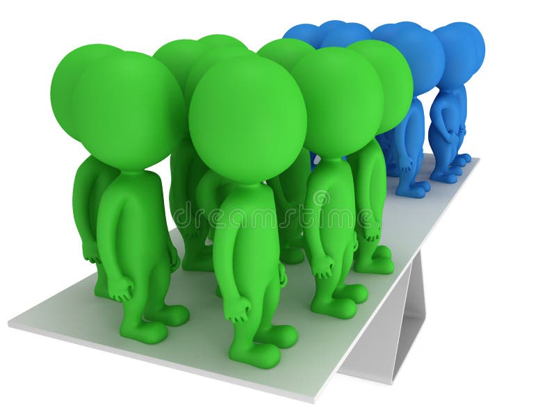 Perfect Balance between Two Group of People Stock Illustration ...