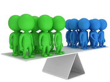 Perfect Balance between Two Group of People Stock Illustration ...