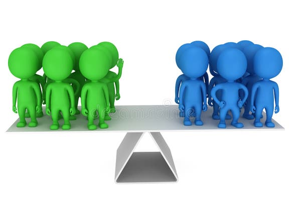 Perfect Balance between Two Group of People Stock Illustration ...