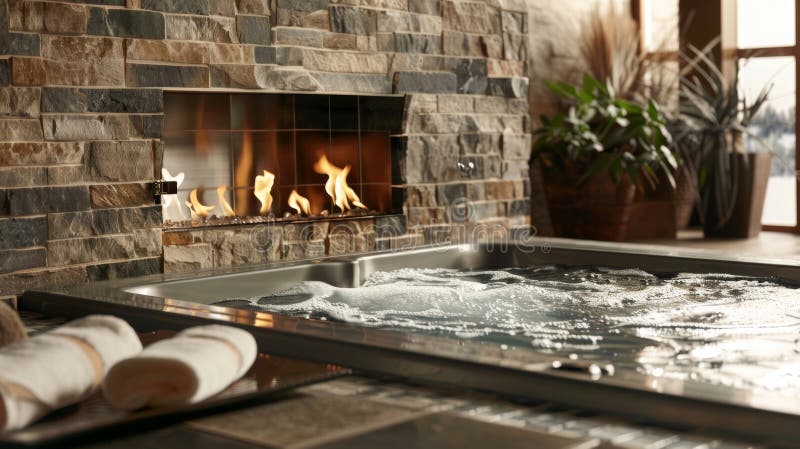 A Perfect Blend of Form and Function the Fireplace in the Spas Relaxation Alcove Provides Both ...