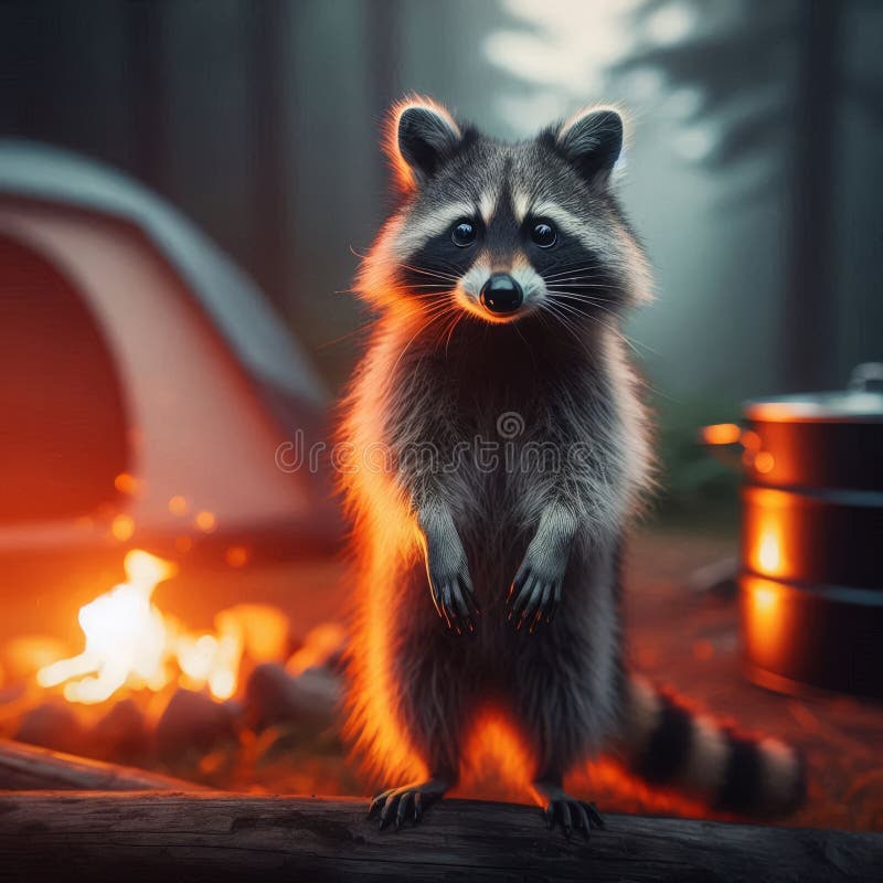 A Midnight Explorer in the Woods Stock Illustration - Illustration of ...